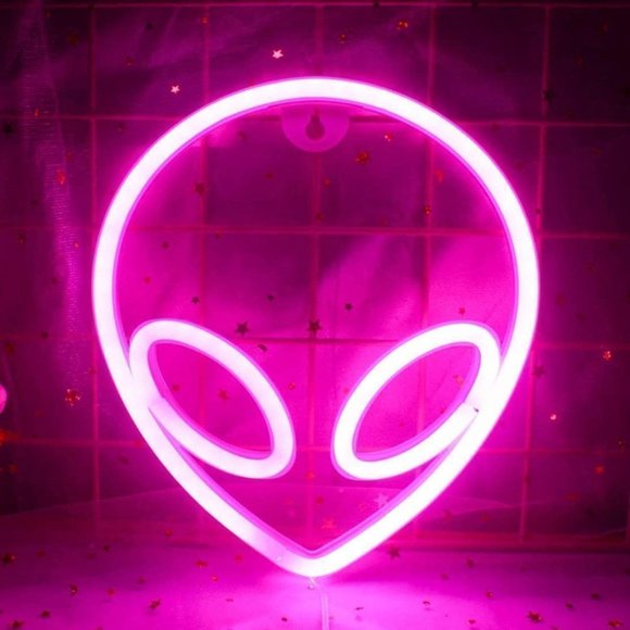 Urban Outfitters | Wall Decor | Neon Pink Alien Et Space Galaxy Man ...